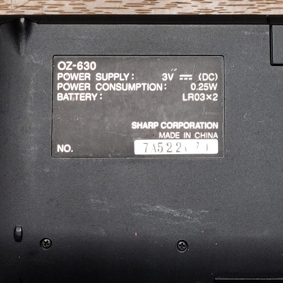 Sharp | Other | Sharp Wizard Oz63 Black 256 Kb Personal Information ...